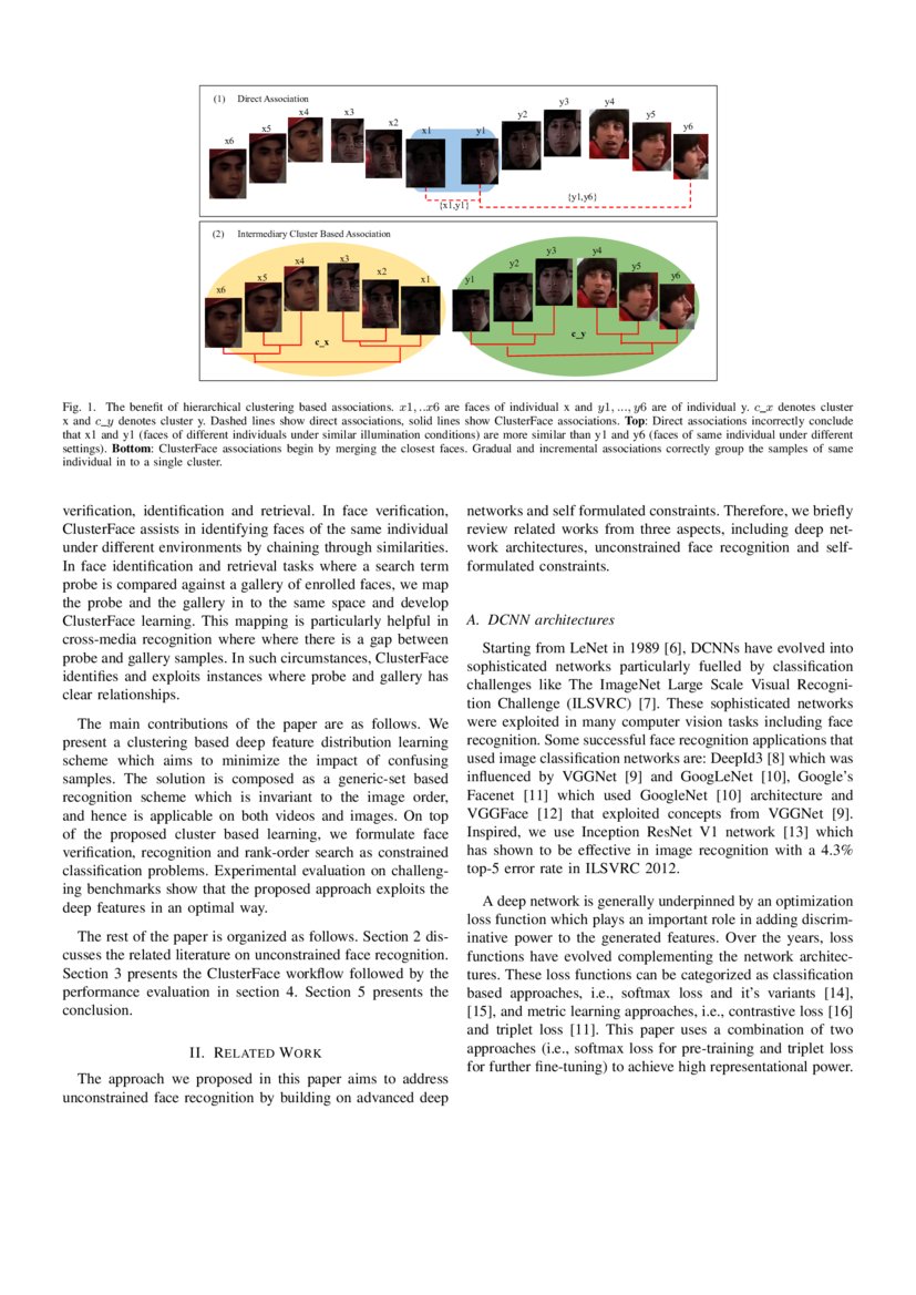 Clusterface Joint Clustering And Classification For Set Based Face