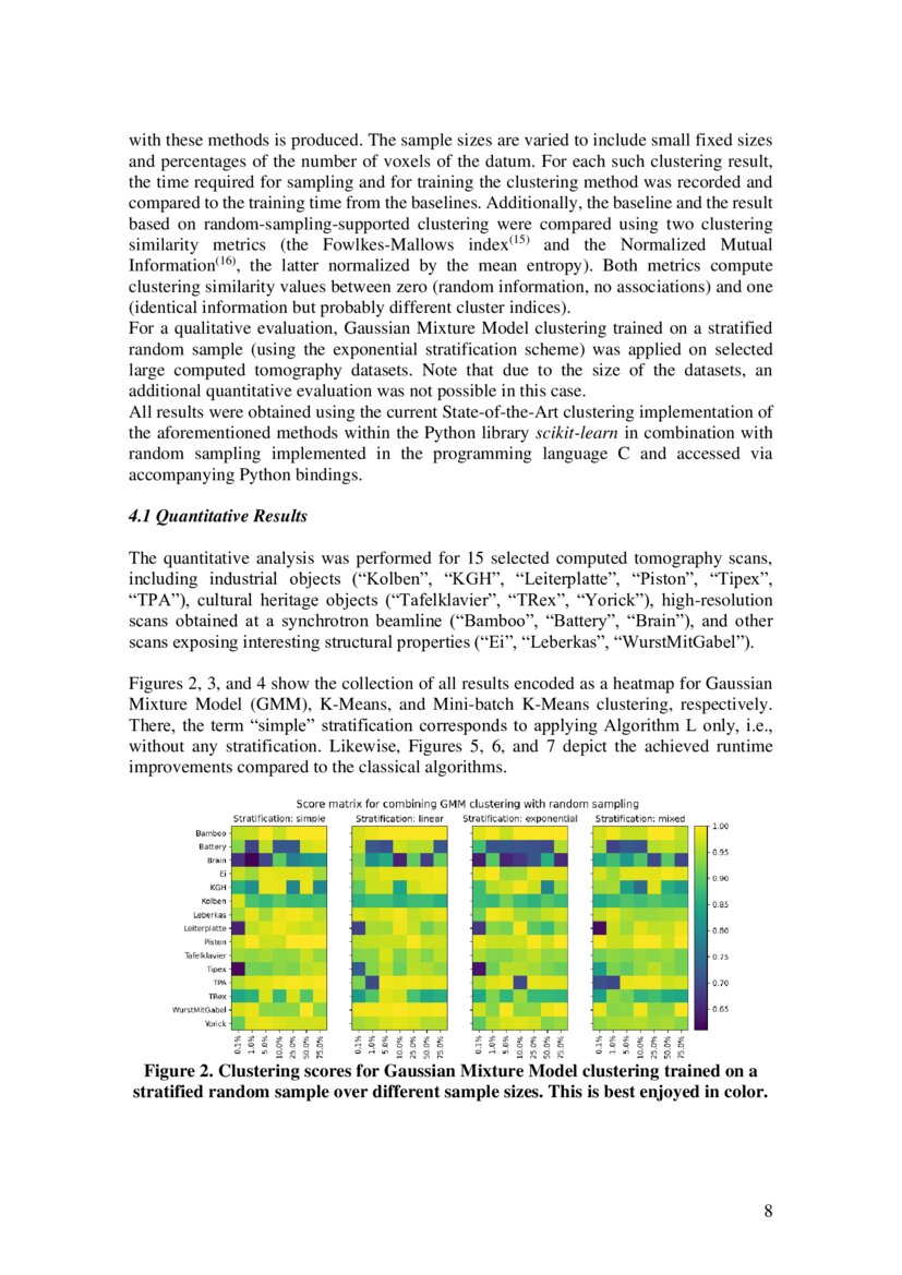 Clustering large 3D volumes: A sampling-based approach | DeepAI