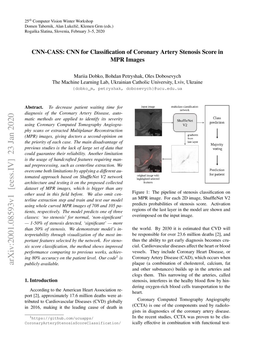 CNN-CASS: CNN for Classification of Coronary Artery Stenosis Score in ...