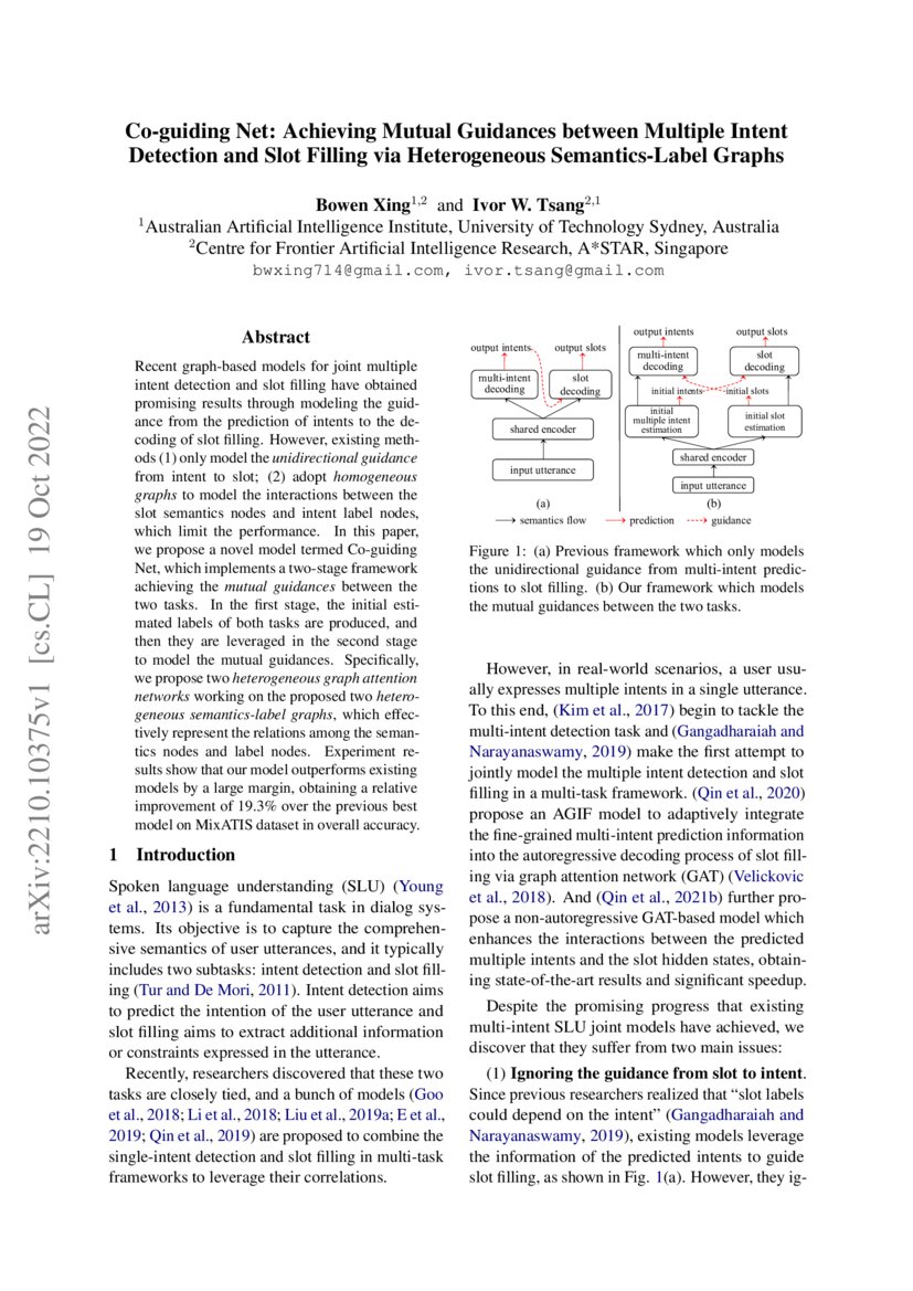 Co Guiding Net Achieving Mutual Guidances Between Multiple Intent Detection And Slot Filling 9981