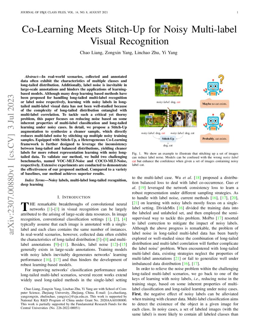 Co-Learning Meets Stitch-Up for Noisy Multi-label Visual Recognition | DeepAI