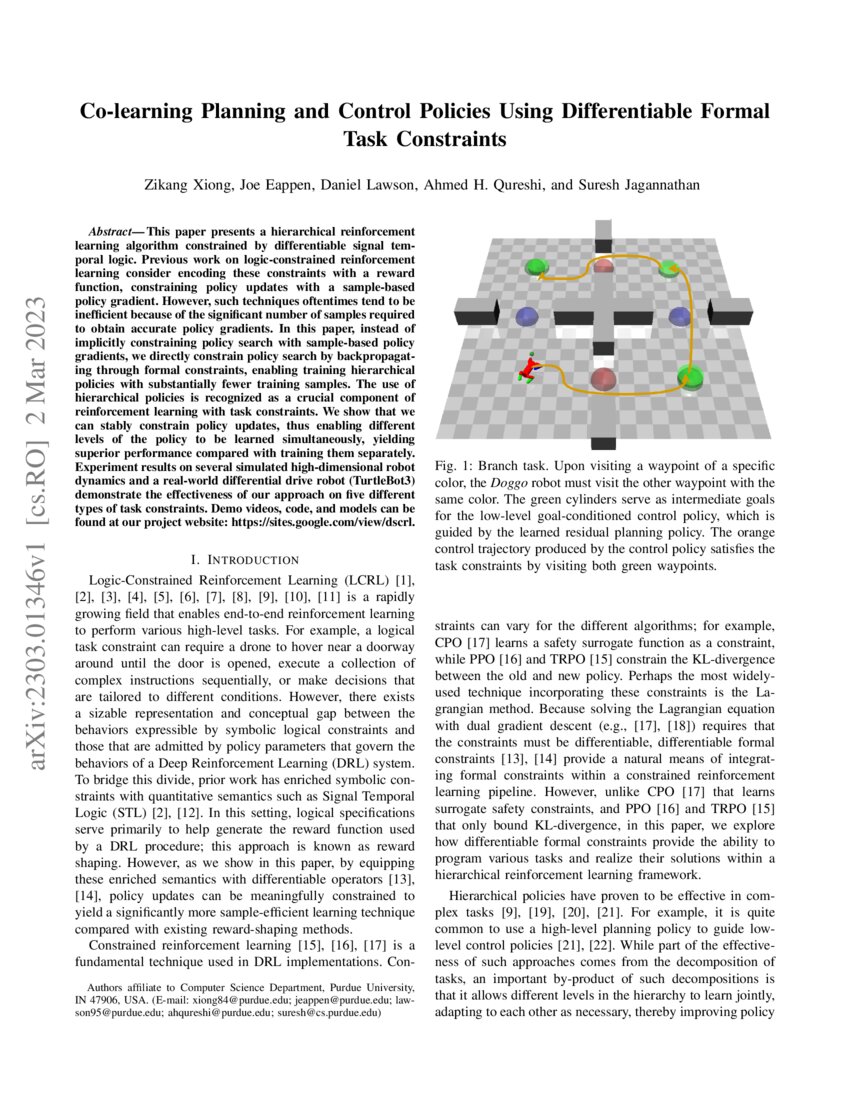 Co-learning Planning and Control Policies Using Differentiable Formal ... Co-learning Planning and Control Policies Using Differentiable Formal ...