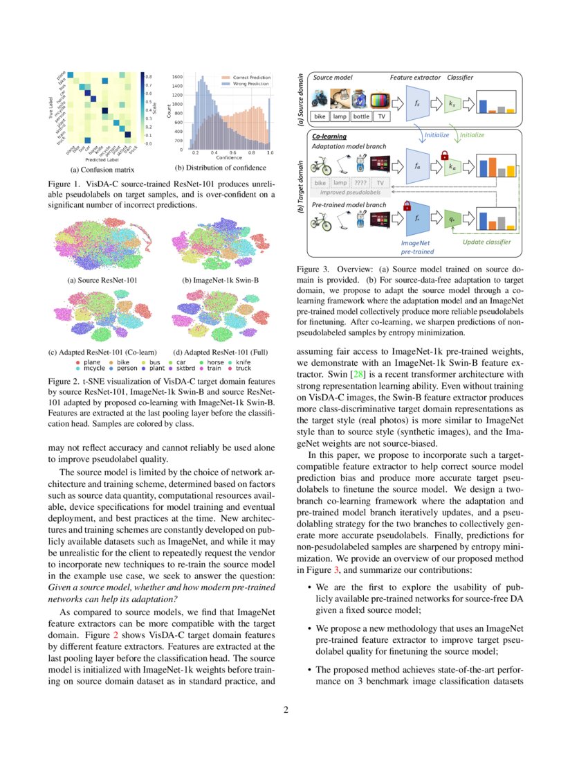 Co-Learning with Pre-Trained Networks Improves Source-Free Domain ...