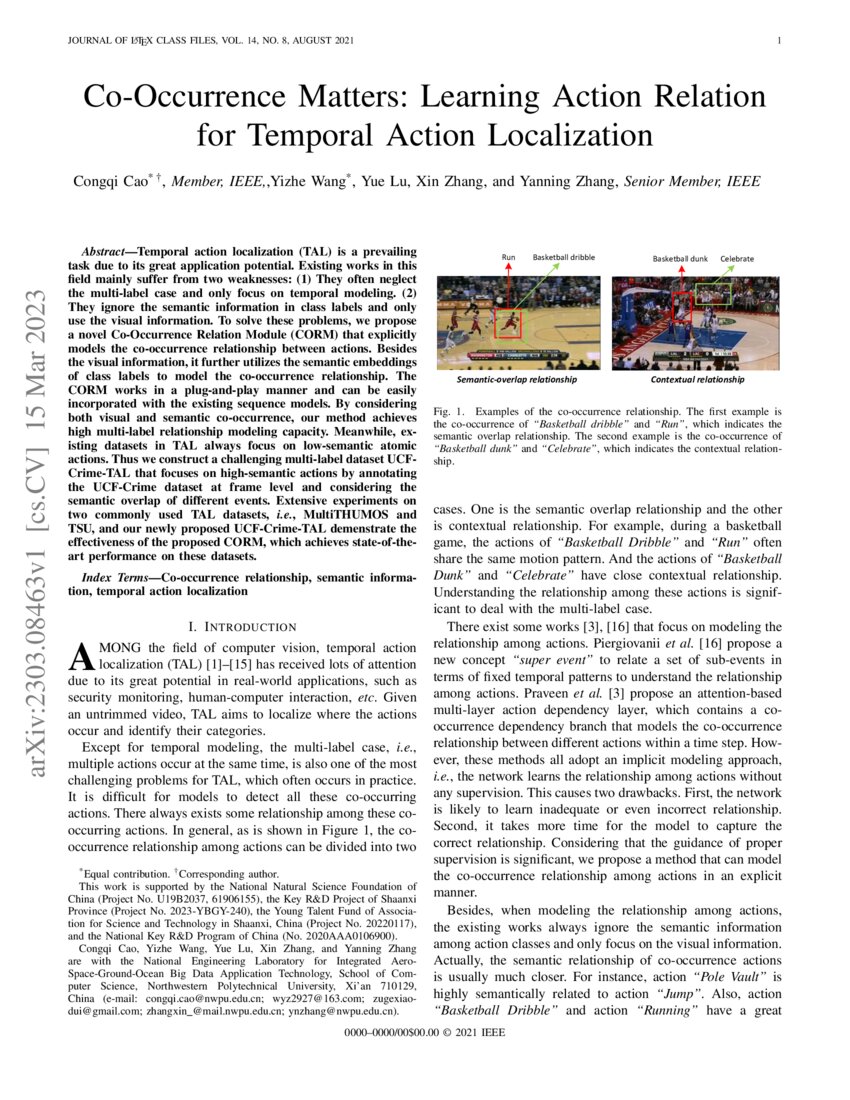 Co Occurrence Matters Learning Action Relation For Temporal Action