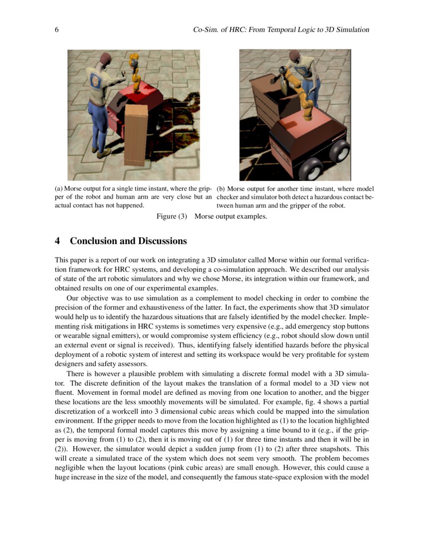 Co Simulation Of Human Robot Collaboration From Temporal Logic To 3d Simulation Deepai 