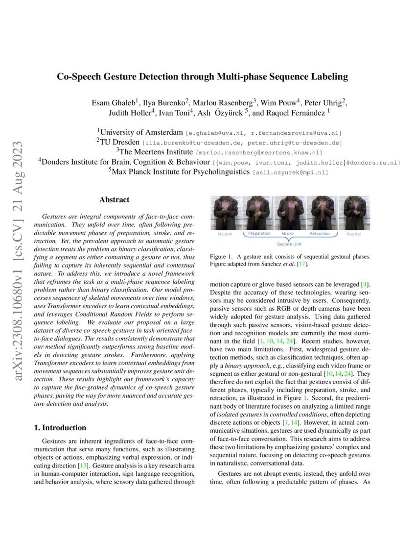 Co Speech Gesture Detection Through Multi Phase Sequence Labeling Deepai