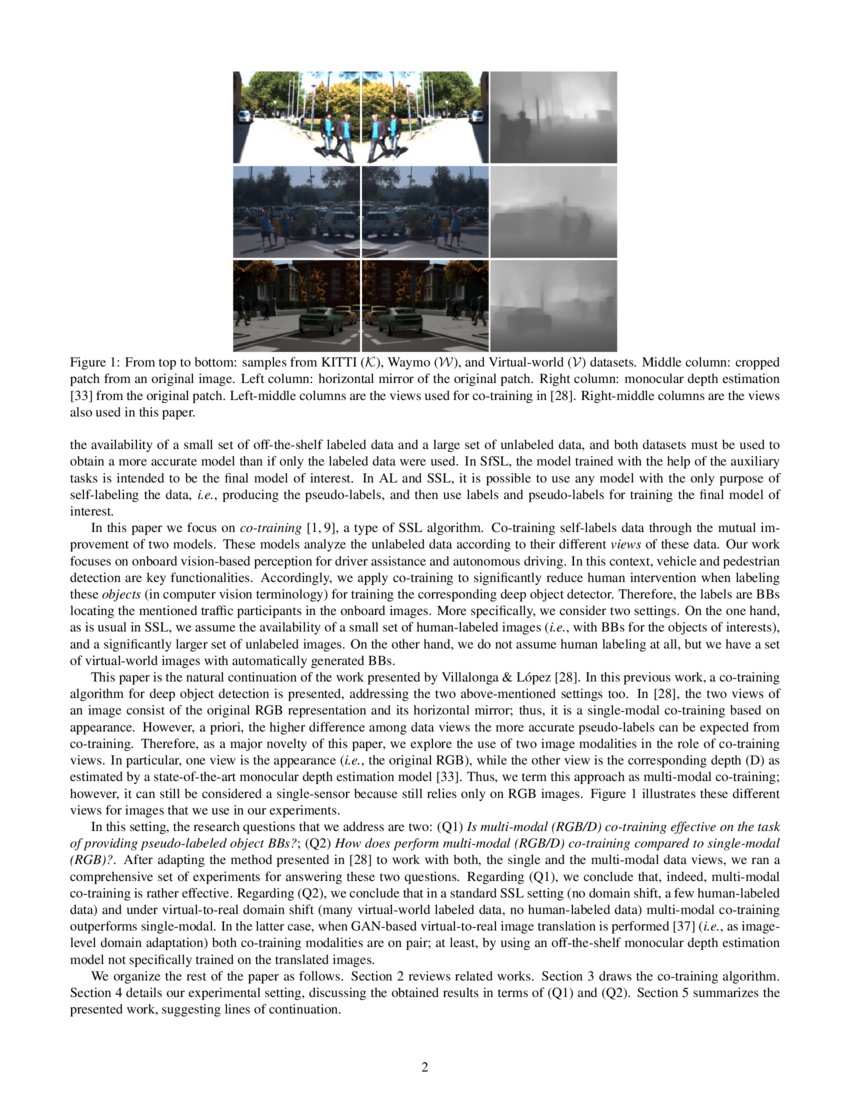 Co Training For Deep Object Detection Comparing Single Modal And Multi Modal Approaches Deepai