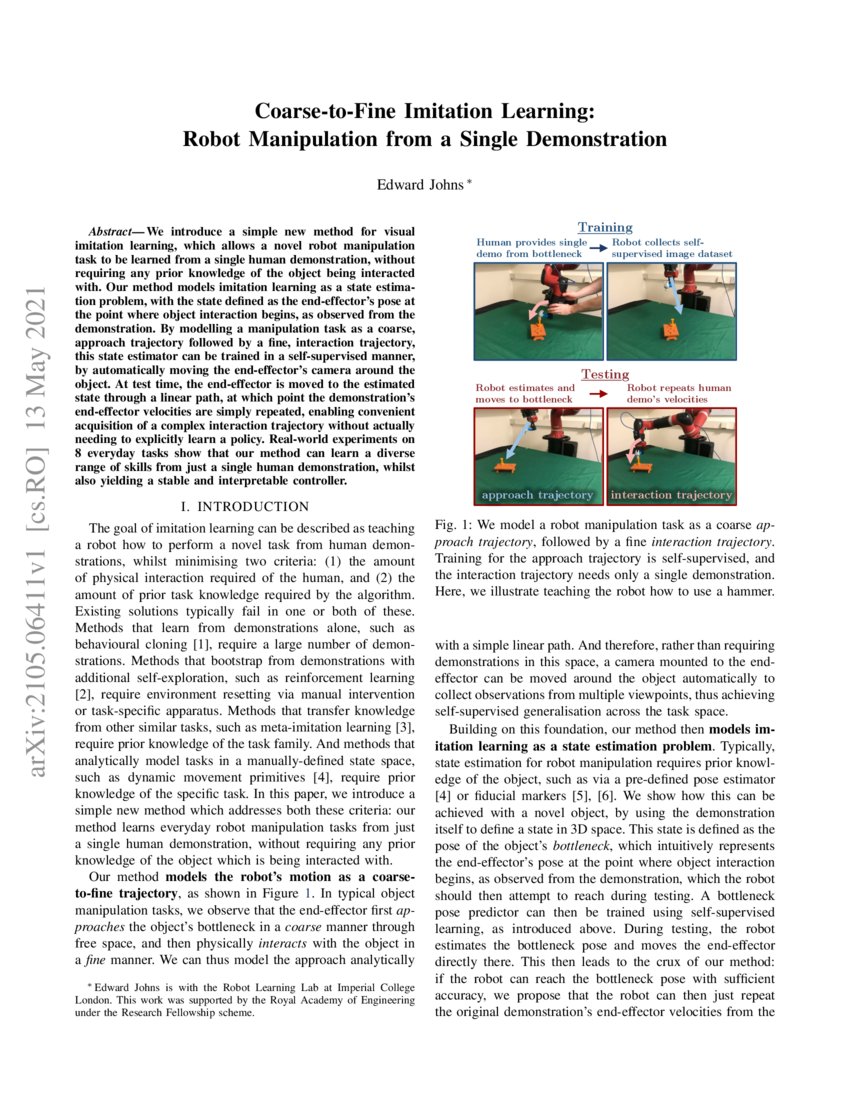 Coarse-to-Fine Imitation Learning: Robot Manipulation from a Single ...