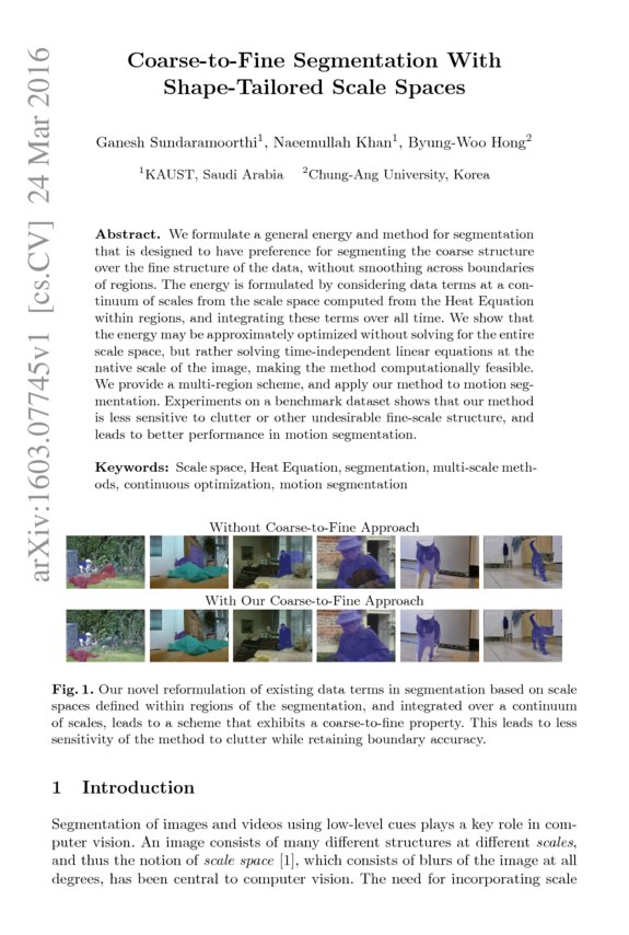 Coarse To Fine Segmentation With Shape Tailored Scale Spaces Deepai 1652