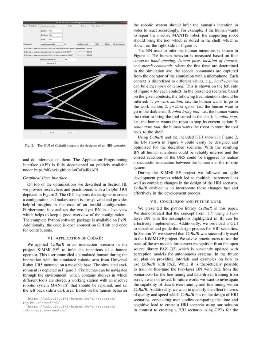 Cobair A Python Library For Context Based Intention Recognition In