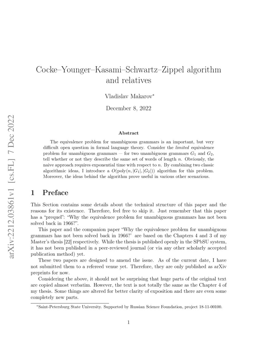 Cocke–Younger–Kasami–Schwartz–Zippel algorithm and relatives | DeepAI