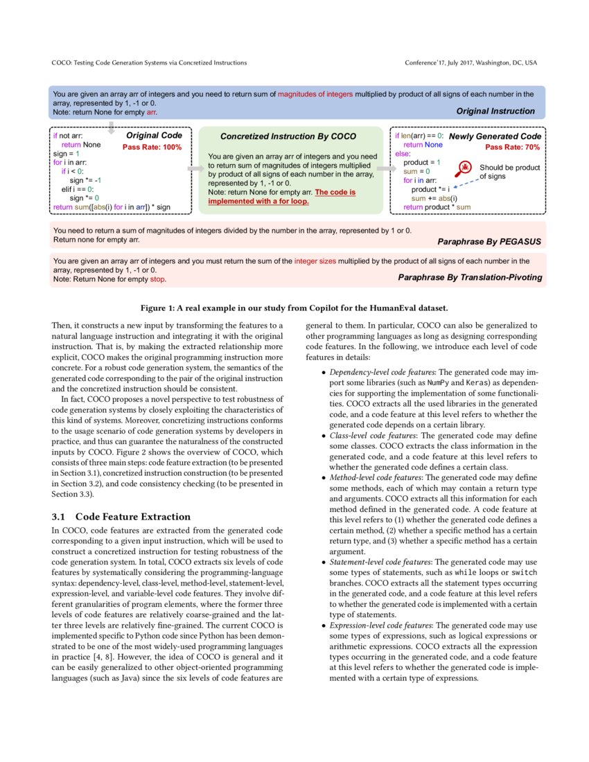 COCO: Testing Code Generation Systems via Concretized Instructions | DeepAI