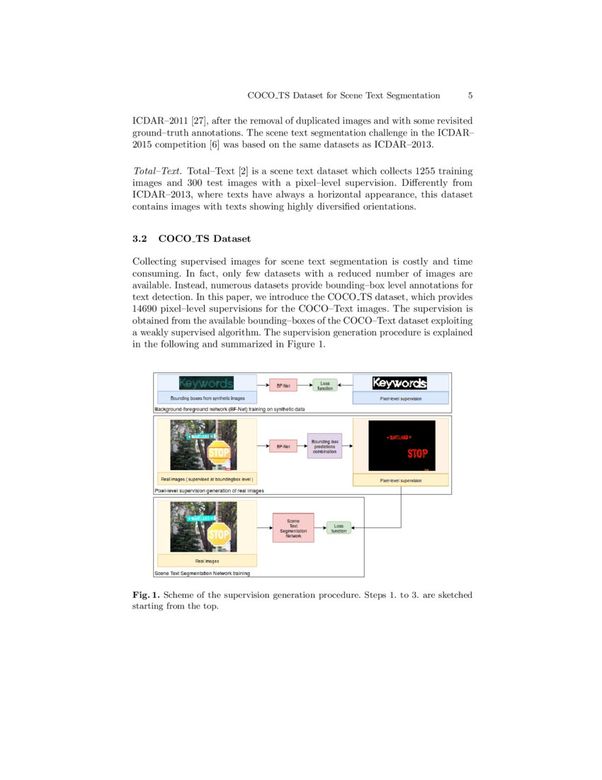 Cocots Dataset Pixel Level Annotations Based On Weak Supervision For Scene Text Segmentation