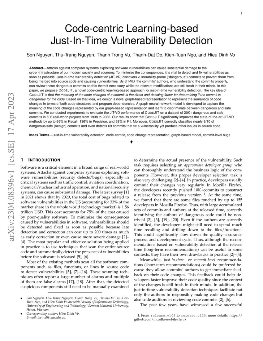 Code Centric Learning Based Just In Time Vulnerability Detection Deepai