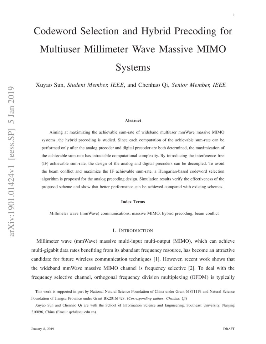 Codeword Selection And Hybrid Precoding For Multiuser Millimeter Wave