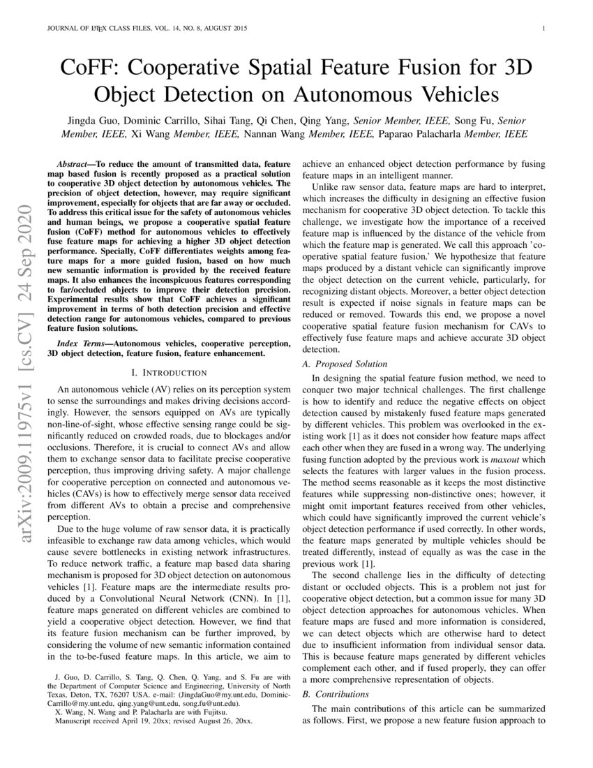 CoFF: Cooperative Spatial Feature Fusion for 3D Object Detection on Autonomous Vehicles | DeepAI