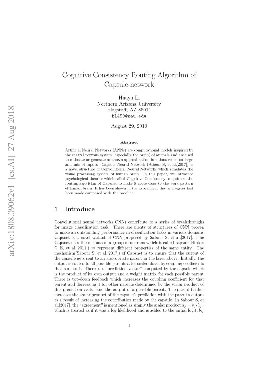 Cognitive Consistency Routing Algorithm Of Capsule Network Deepai 6316