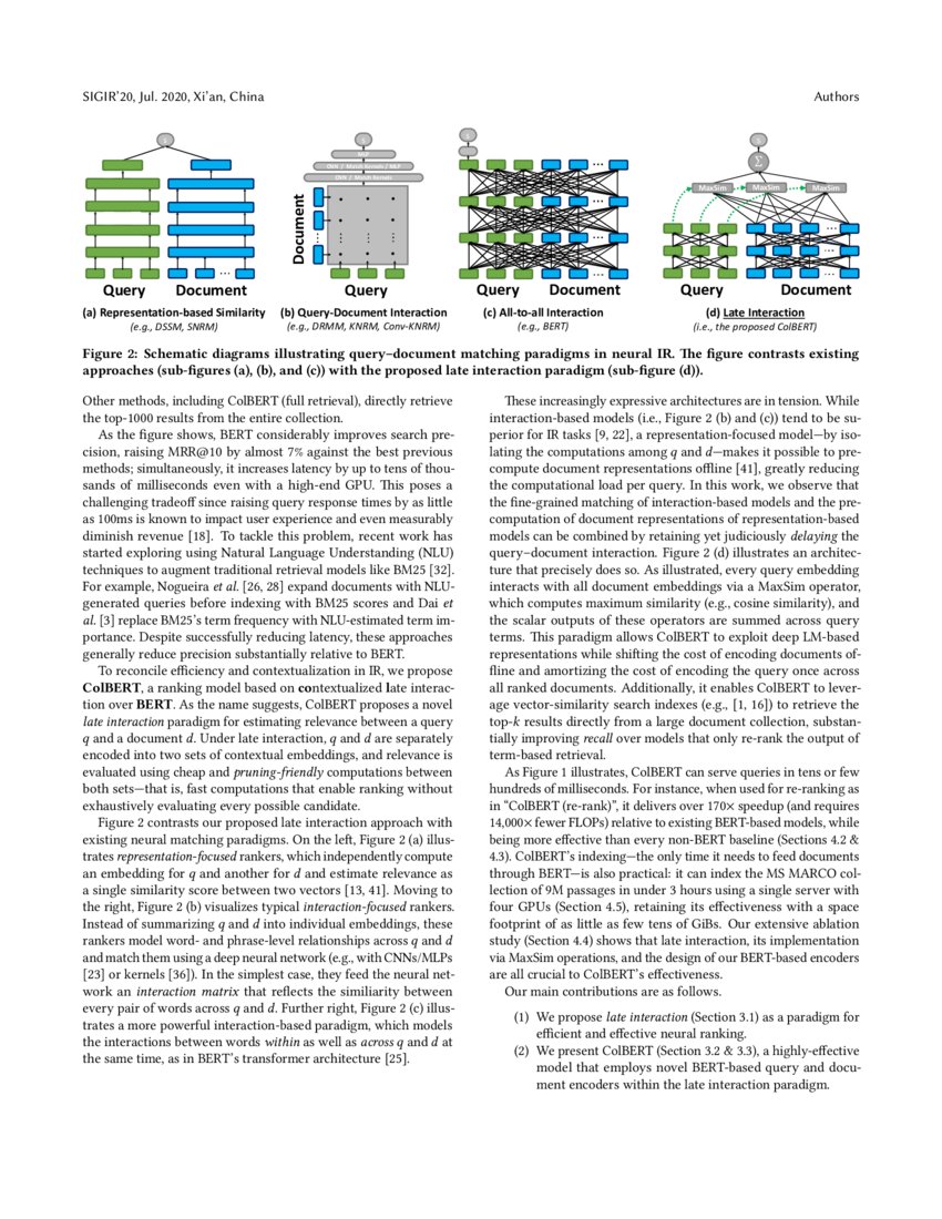ColBERT: Efficient and Effective Passage Search via Contextualized Late ...
