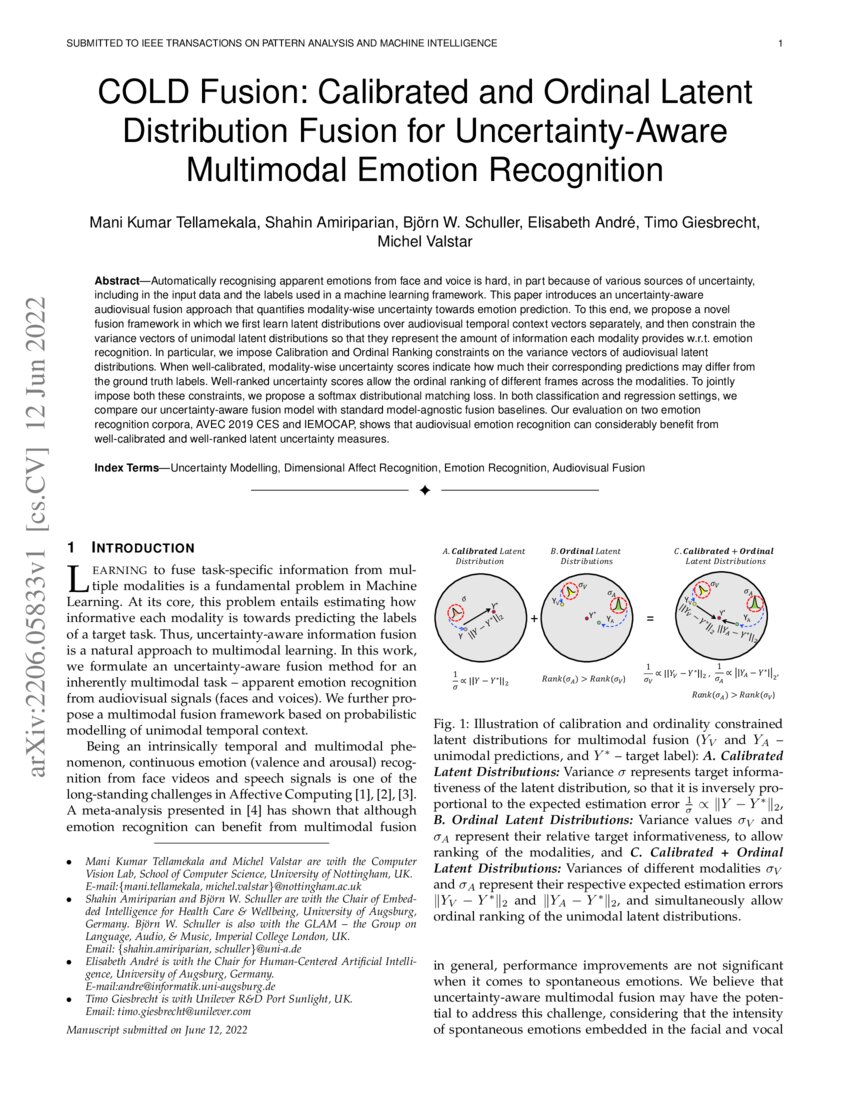 Cold Fusion Calibrated And Ordinal Latent Distribution Fusion For