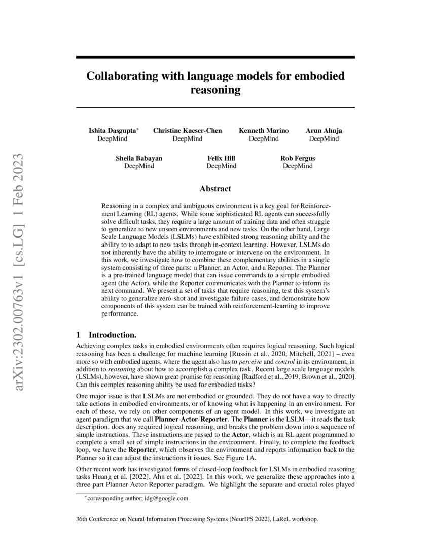 Collaborating with language models for embodied reasoning | DeepAI