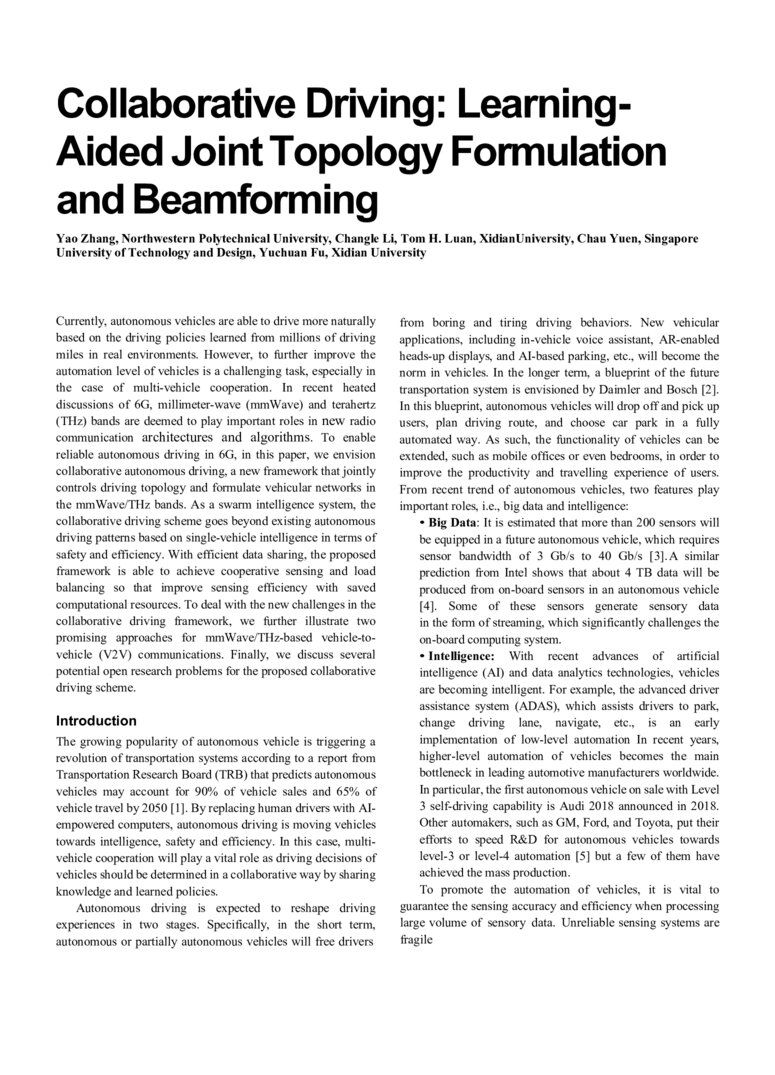 Collaborative Driving: Learning- Aided Joint Topology Formulation and ...