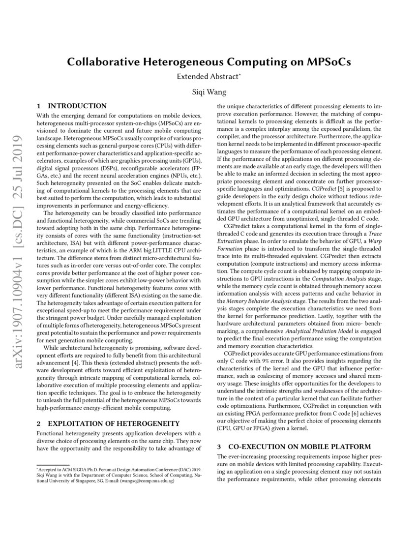 Collaborative Heterogeneous Computing On Mpsocs Deepai 6488