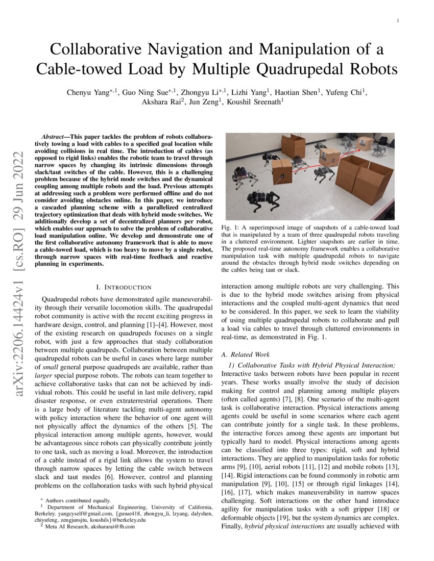 Collaborative Navigation and Manipulation of a Cable-towed Load by Multiple Quadrupedal Robots ...
