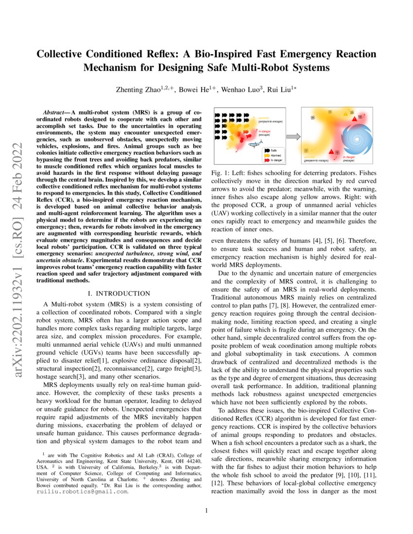 Collective Conditioned Reflex: A Bio-Inspired Fast Emergency Reaction ...