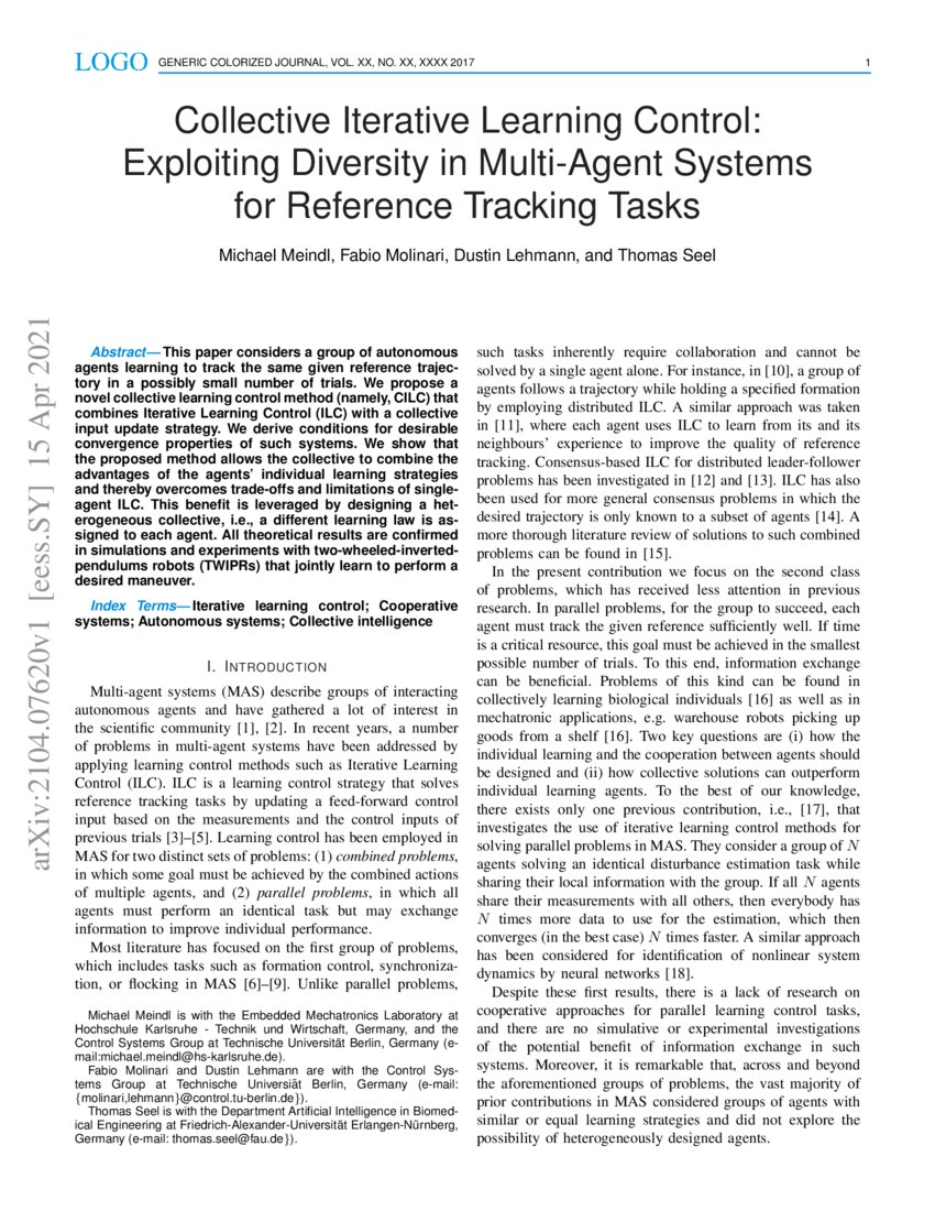 Collective Iterative Learning Control: Exploiting Diversity in Multi-Agent Systems for Reference ...