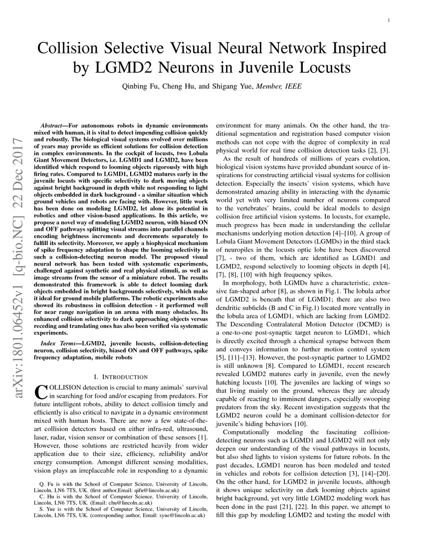 Collision Selective Visual Neural Network Inspired by LGMD2 Neurons in Juvenile Locusts | DeepAI