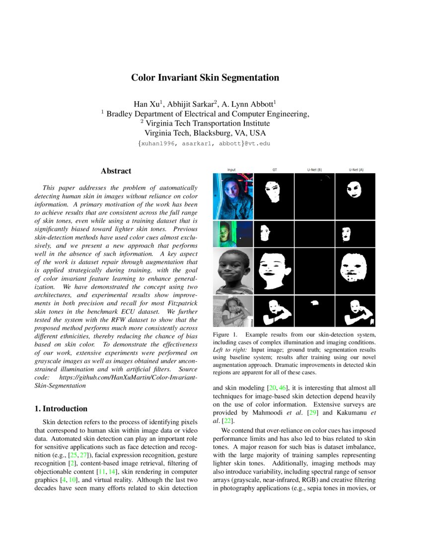 Color Invariant Skin Segmentation Deepai
