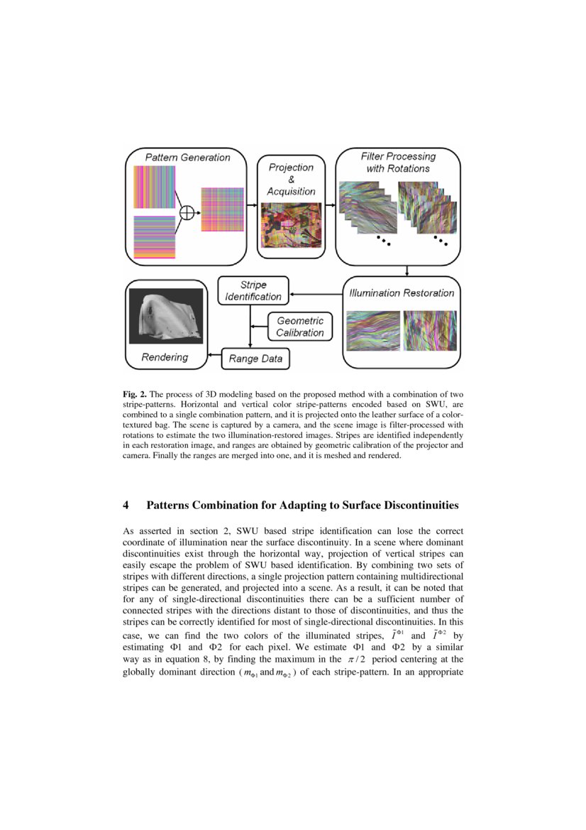Color-Stripe Structured Light Robust to Surface Color and Discontinuity | DeepAI