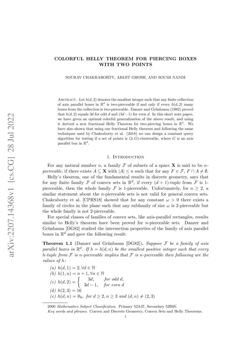 Colorful Helly Theorem for Piercing Boxes with Two Points | DeepAI