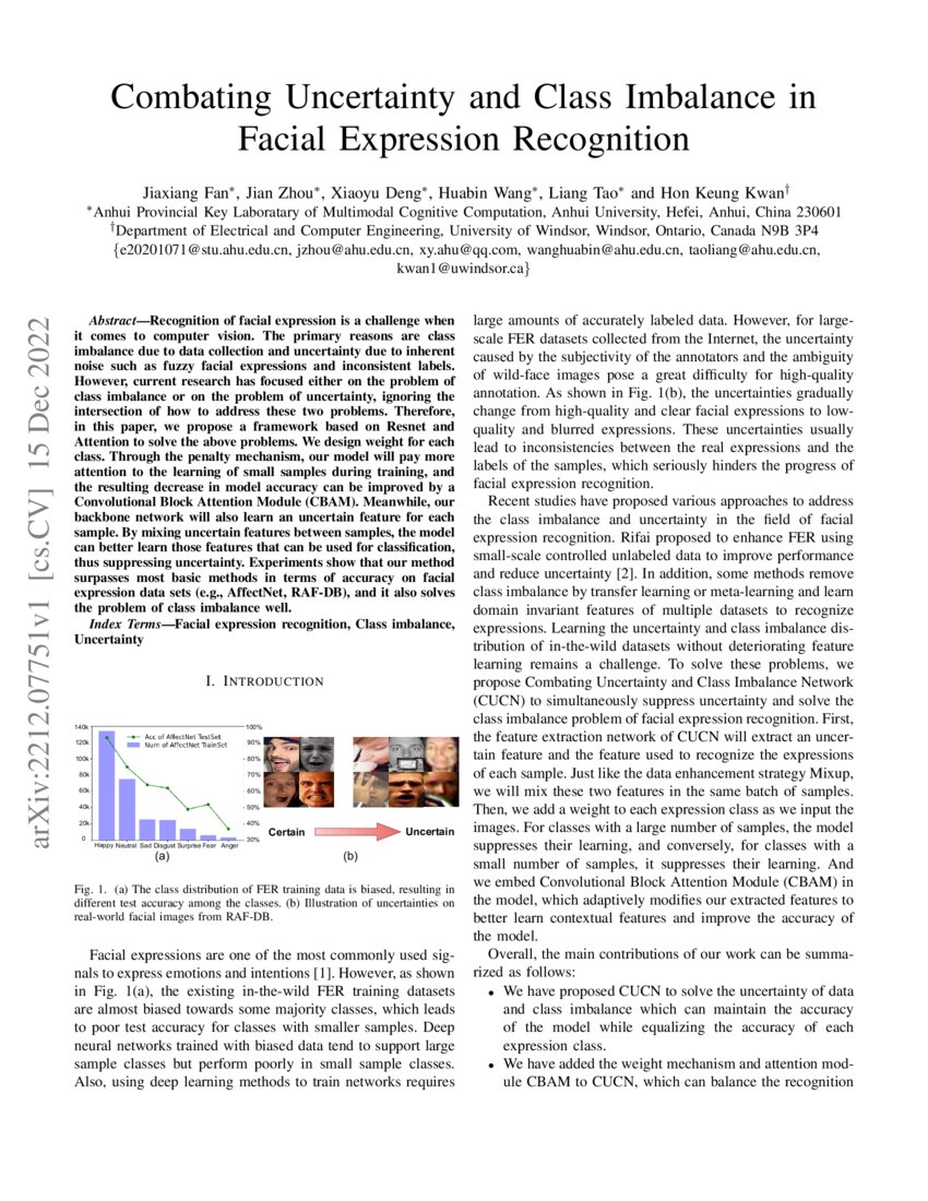 Combating Uncertainty and Class Imbalance in Facial Expression Recognition | DeepAI