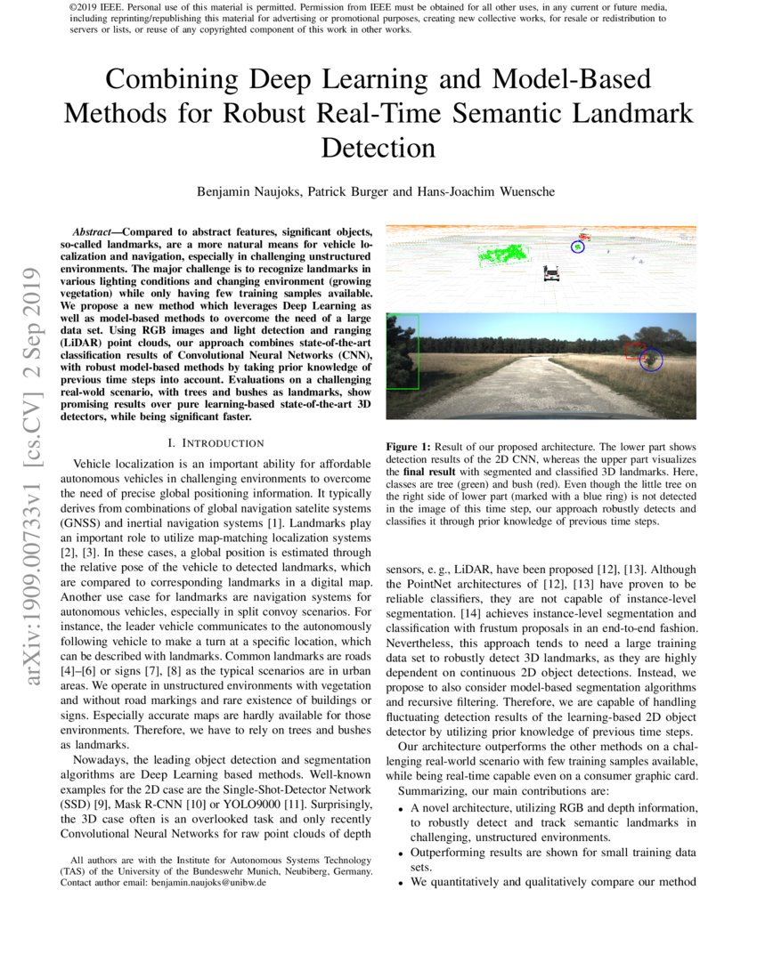 Combining Deep Learning And Model Based Methods For Robust Real Time