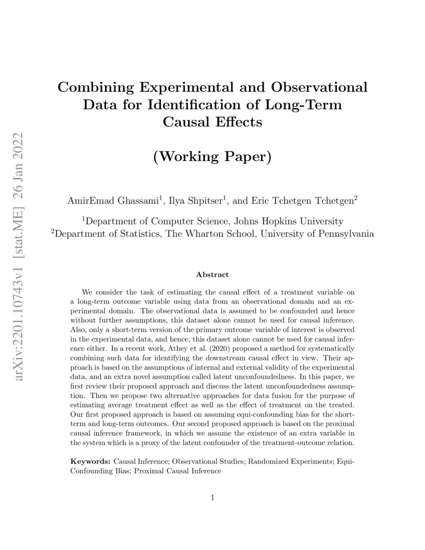 Combining Experimental And Observational Data For Identification And