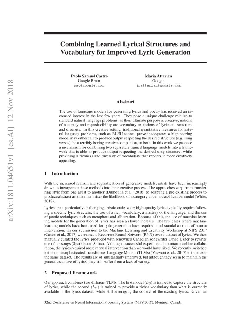 Combining Learned Lyrical Structures and Vocabulary for Improved Lyric ...