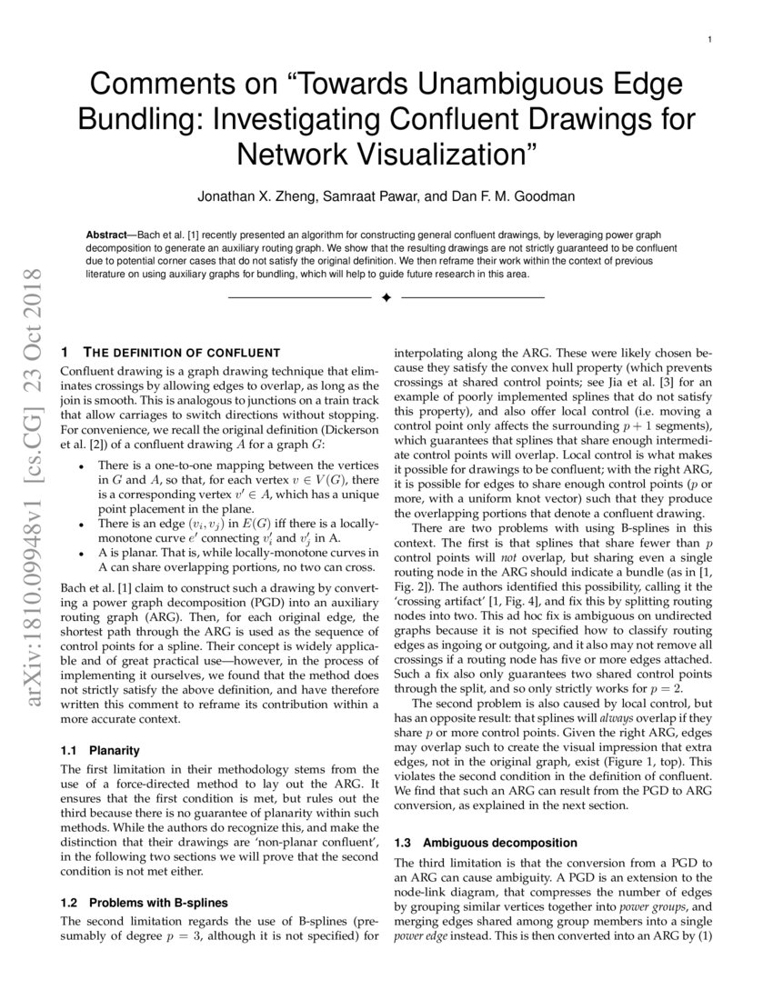 Comments on "Towards Unambiguous Edge Bundling: Investigating Confluent ...