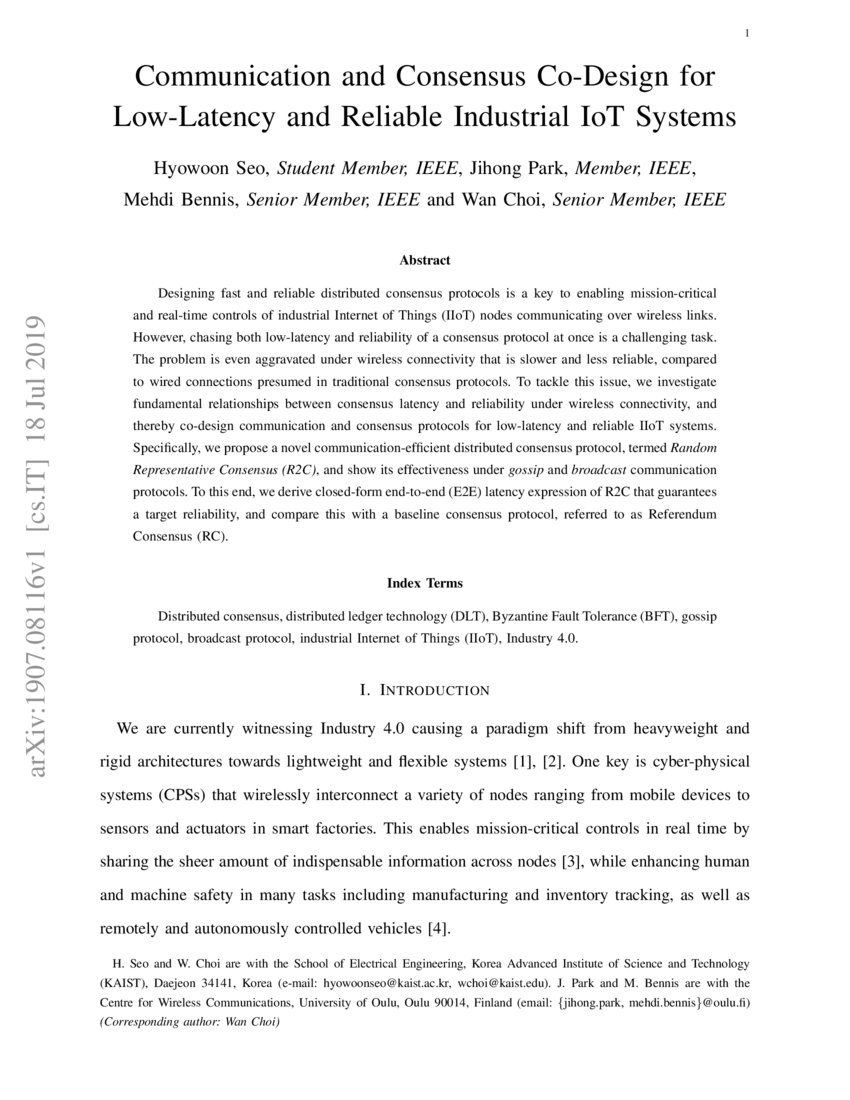 Communication and Consensus Co-Design for Low-Latency and Reliable ...