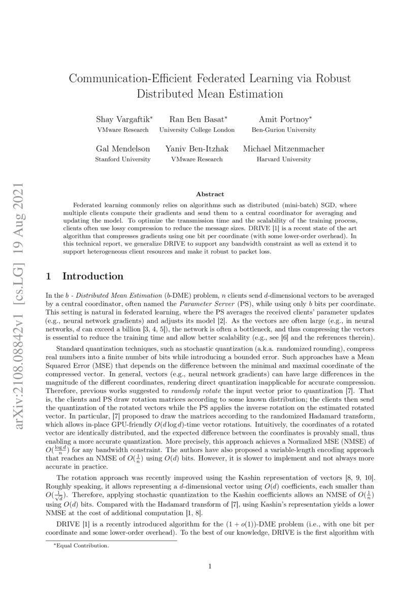 Communication Efficient Federated Learning Via Robust Distributed Mean