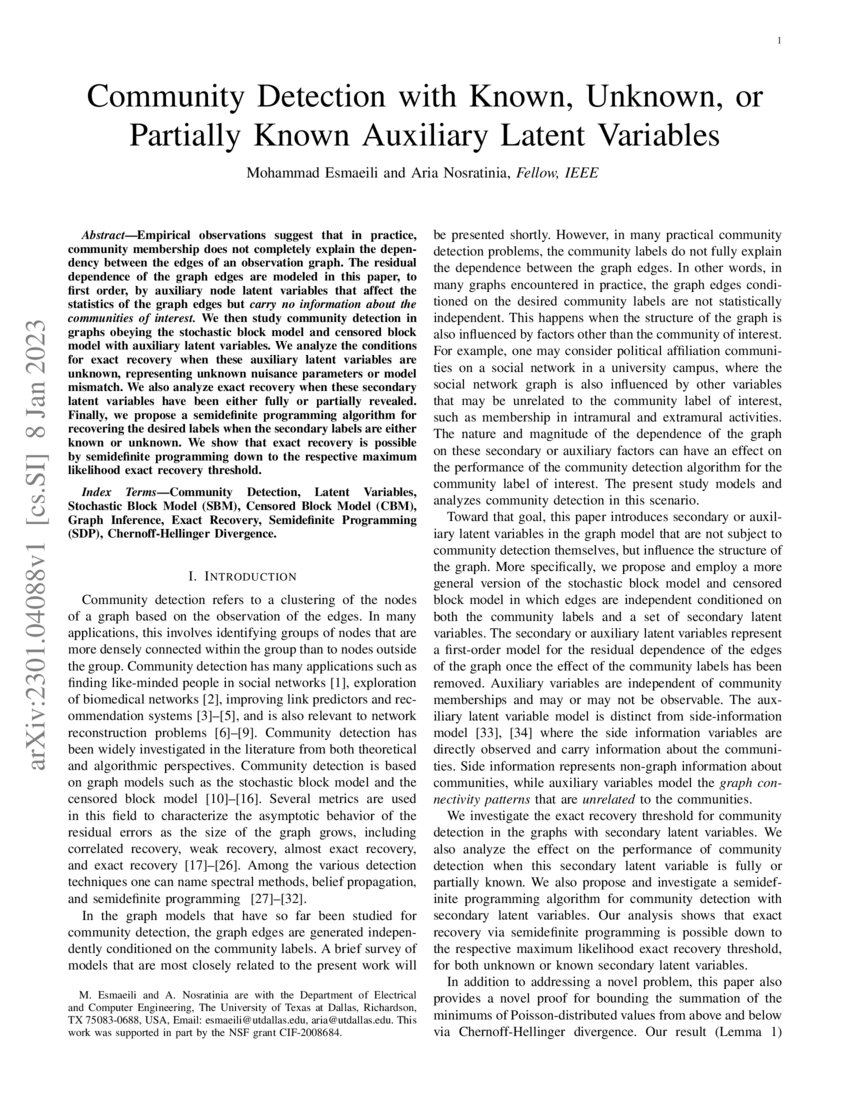 Community Detection With Known Unknown Or Partially Known Auxiliary