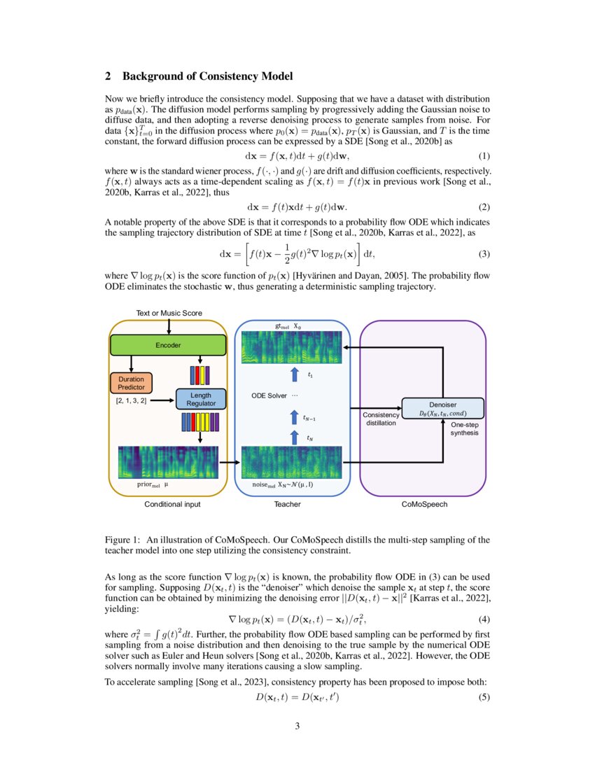 CoMoSpeech: One-Step Speech and Singing Voice Synthesis via Consistency Model | DeepAI