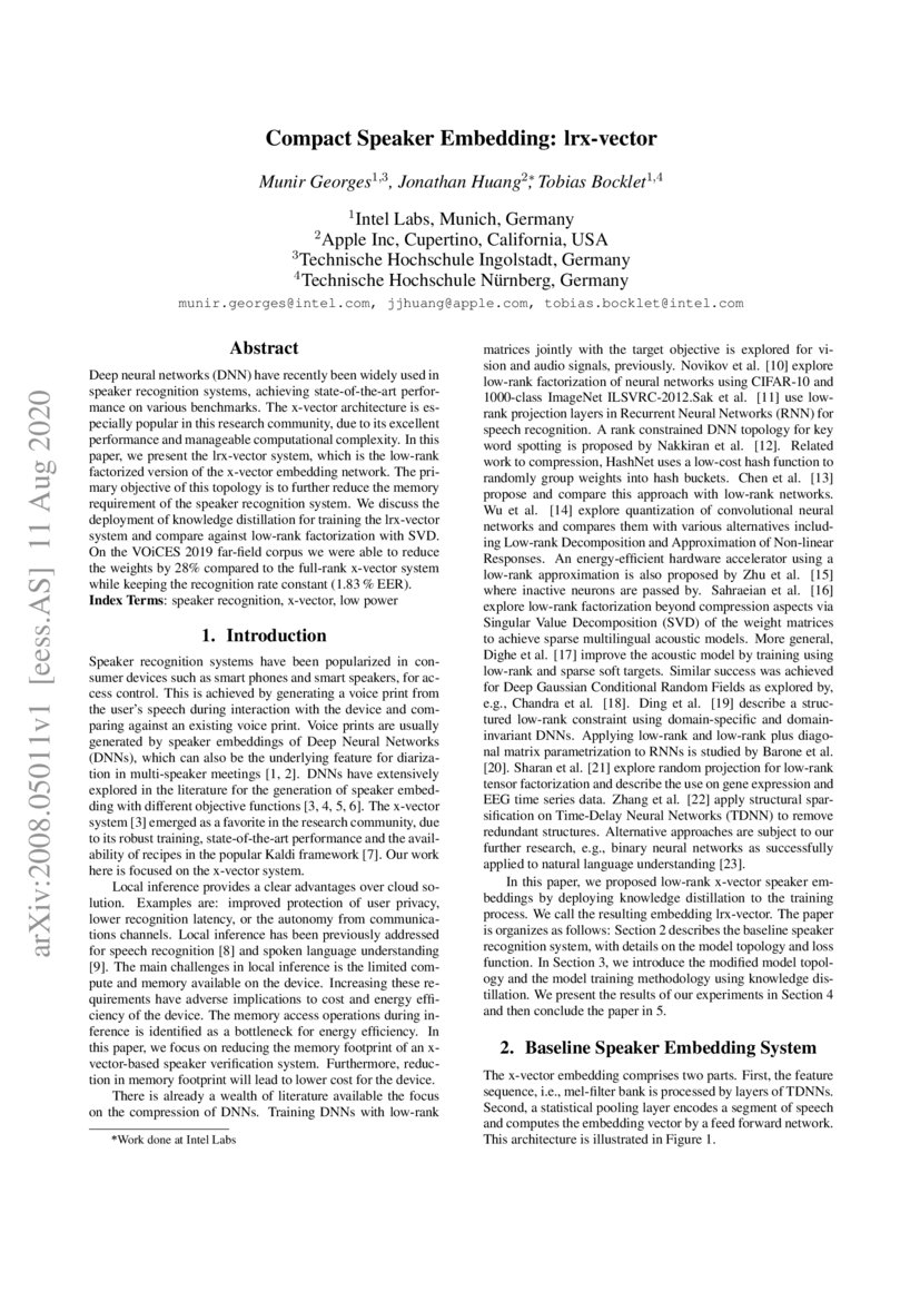 Compact Speaker Embedding: lrx-vector | DeepAI