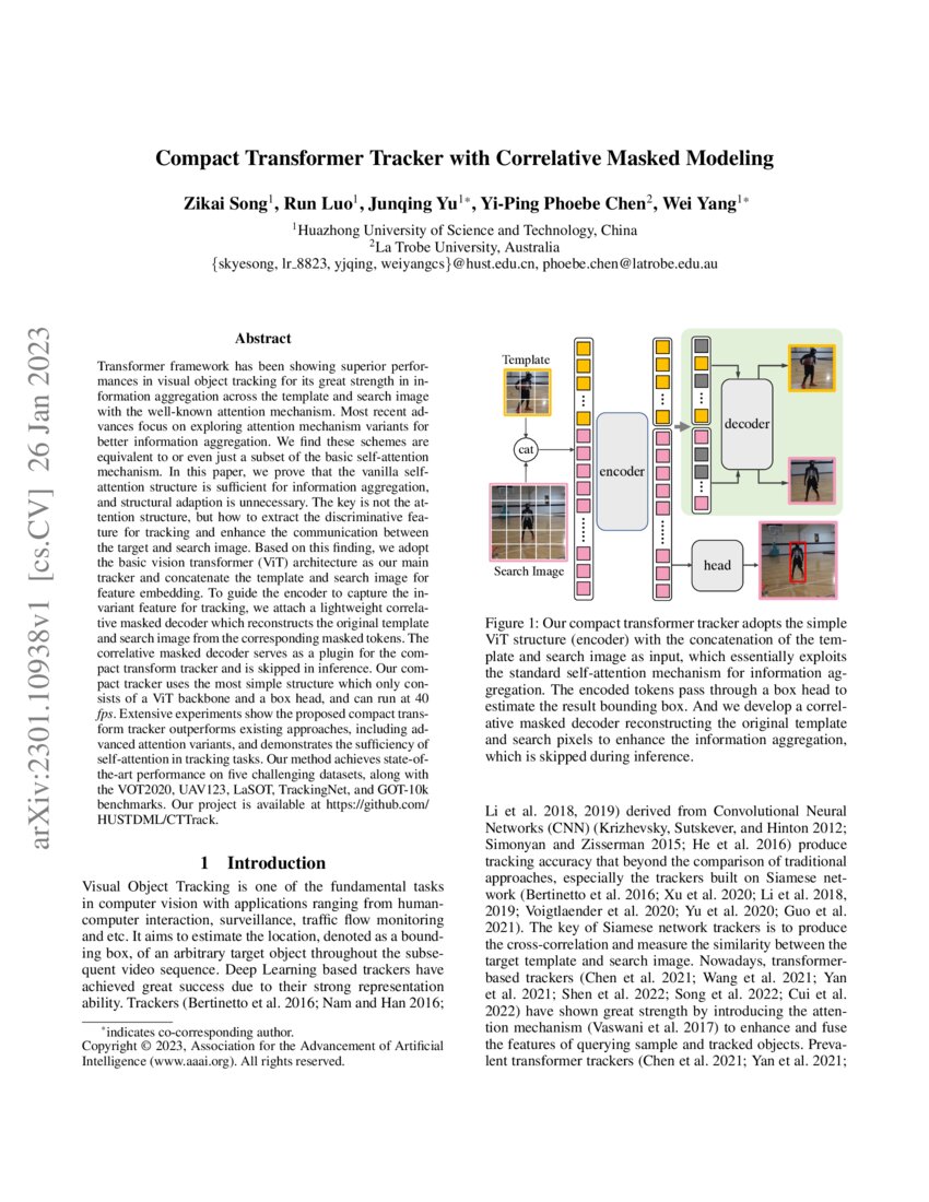 Compact Transformer Tracker with Correlative Masked Modeling | DeepAI Compact Transformer Tracker with Correlative Masked Modeling | DeepAI