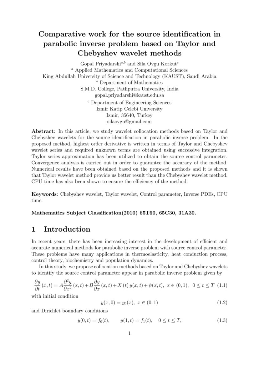 Comparative Work For The Source Identification In Parabolic Inverse