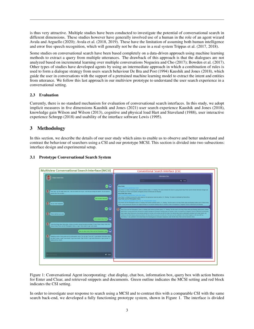 Comparing Conventional and Conversational Search Interaction using Implicit Evaluation Methods ...