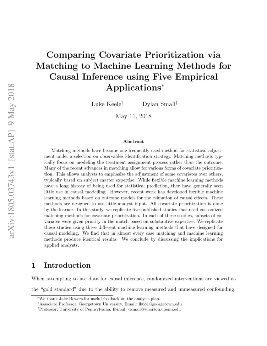 Comparing Covariate Prioritization Via Matching To Machine Learning