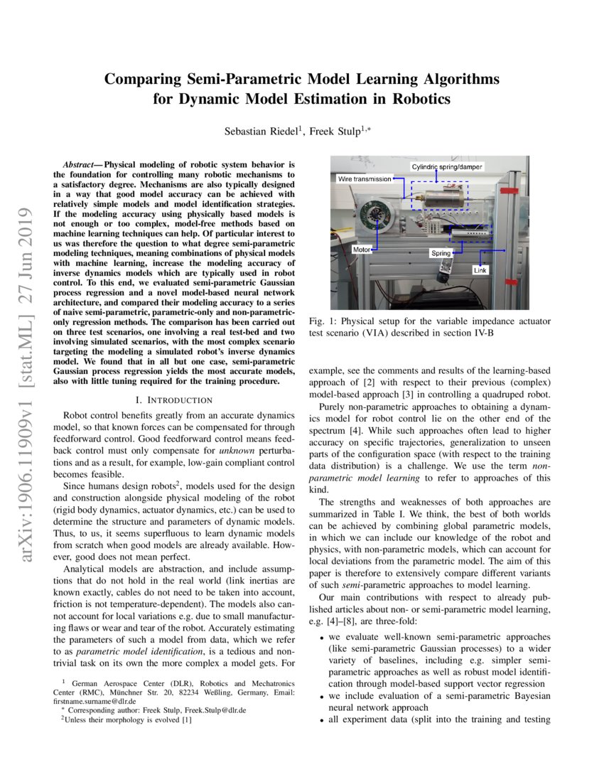 Comparing Semi Parametric Model Learning Algorithms For Dynamic Model 0874