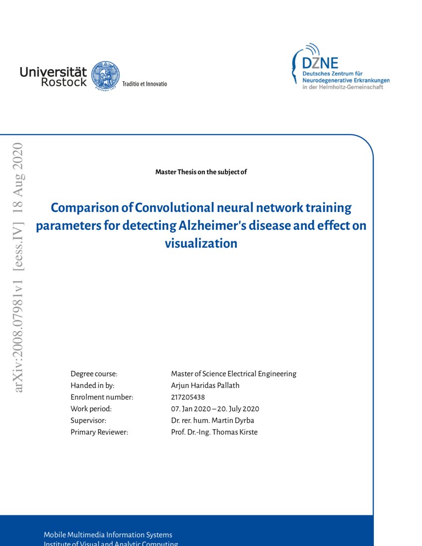 Comparison Of Convolutional Neural Network Training Parameters For