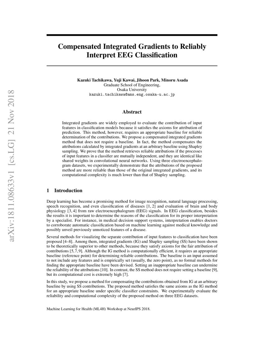 Compensated Integrated Gradients to Reliably Interpret EEG ...